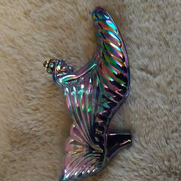 Fenton | Art | Beautiful Iridescent Fenton Glass Shoe With Rhinestone ...